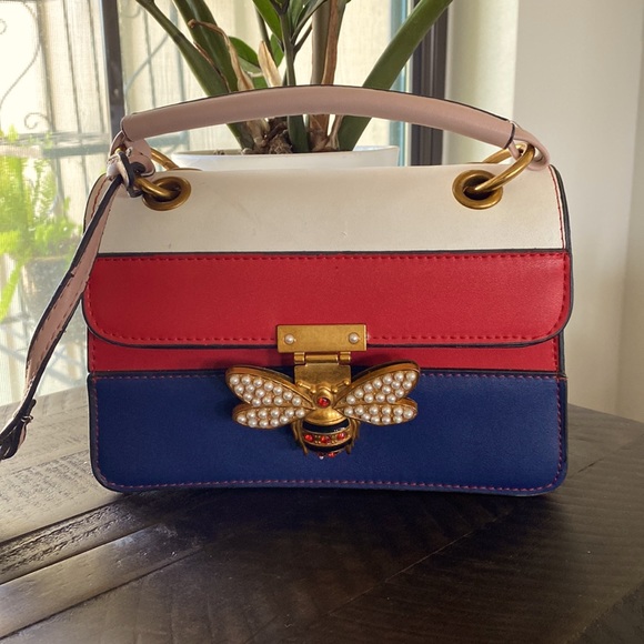 Source Unknown | Bags | Queen Bee Honey Bee Red White Blue Satchel Bag ...